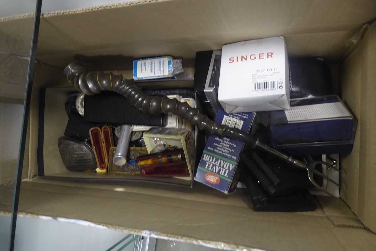 Lot 2382 - Variety items including Singer lint remover,