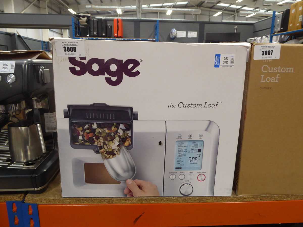 Lot 3008 - Sage Custom Loaf bread maker, boxed